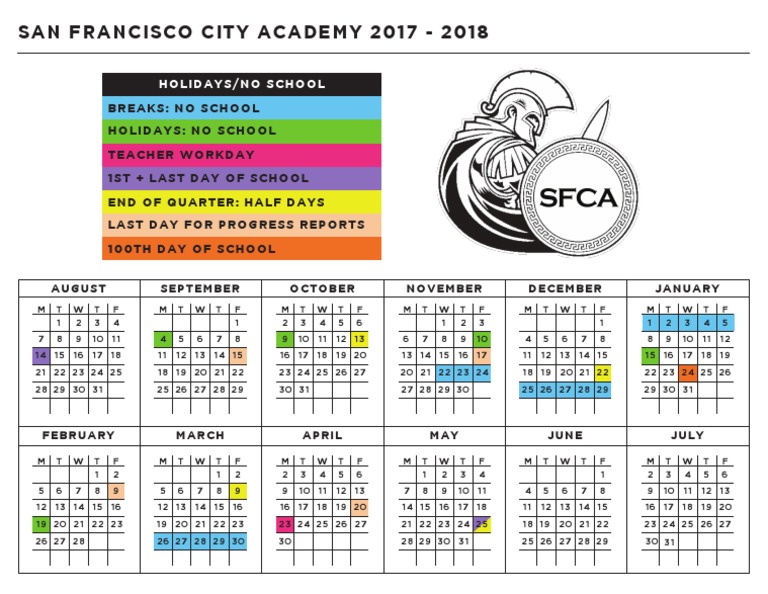 San Francisco Academy 2017-2018 Calendar | PDF