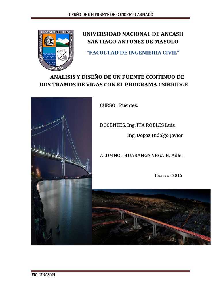 Diseño Puente Continuo de Viga Cabezal 1 | PDF | Concreto reforzado ...