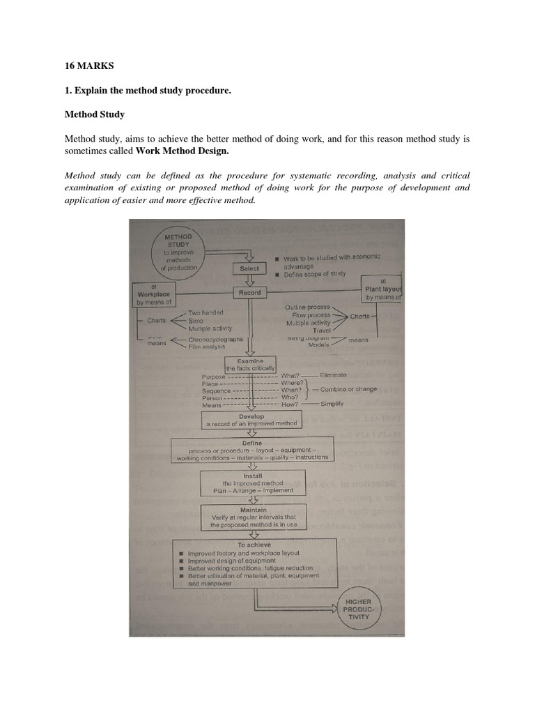 Method study procedure explained | PDF | Sampling (Statistics) | Employment