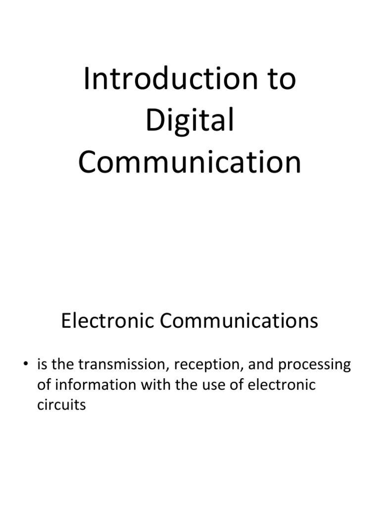 Introduction To Digital Communication | PDF | Digital Signal ...