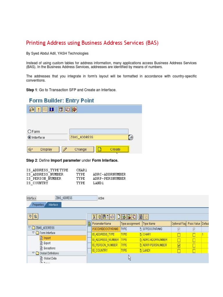 Printing Address Using Business Address Services (BAS) : Step 1: Go To ...
