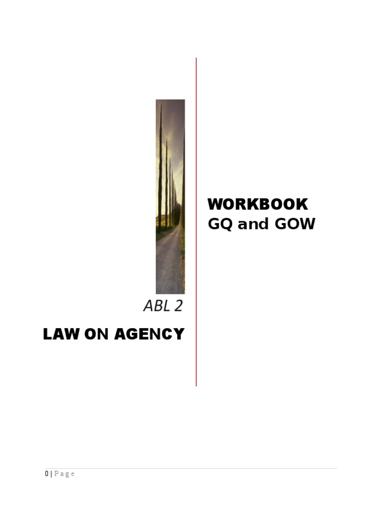 Workbook: GQ and Gow | PDF | Law Of Agency | Interest