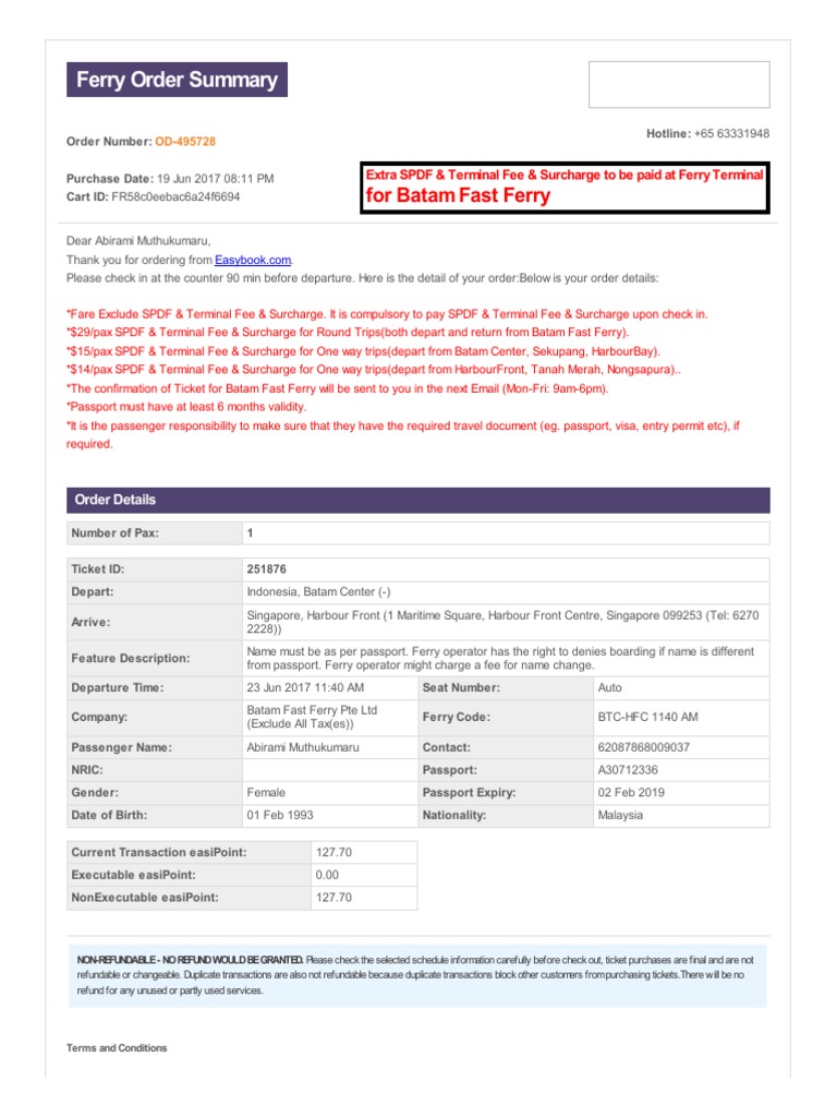 Order Summary | PDF | Fee | Ticket (Admission)