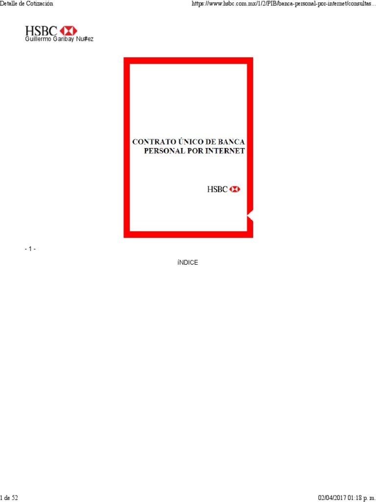 Contrato HSBC | Descargar gratis PDF | Bancos | Teléfonos móviles