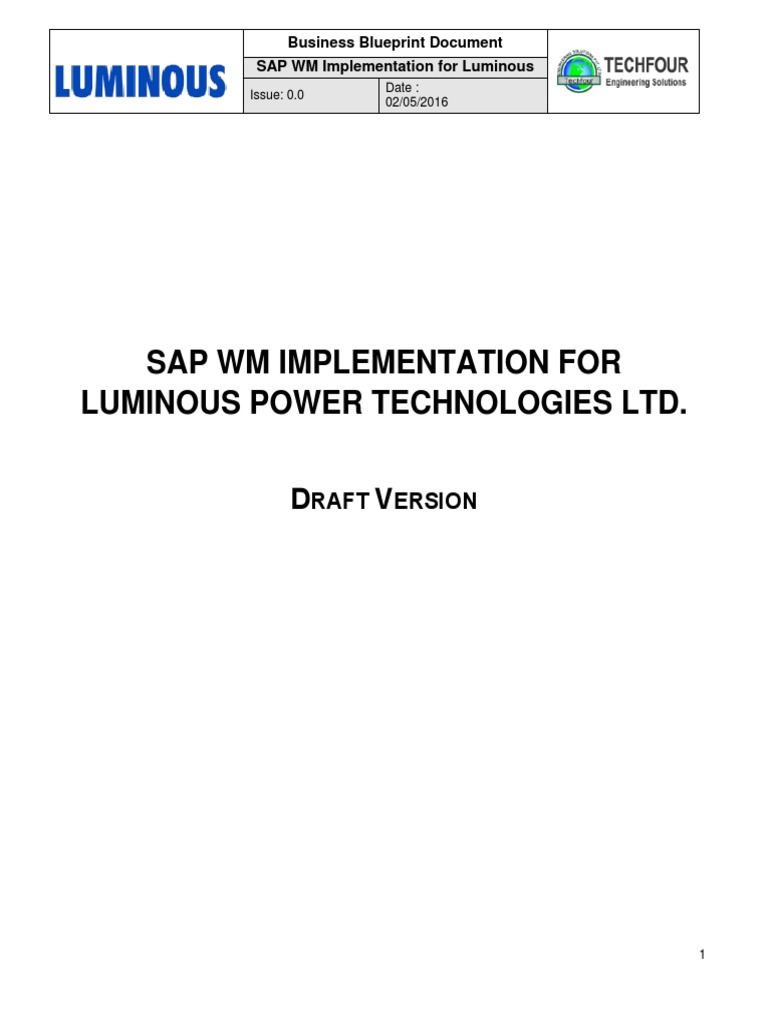 BBP SAP WM Implementation Luminous | PDF | Warehouse | Inventory