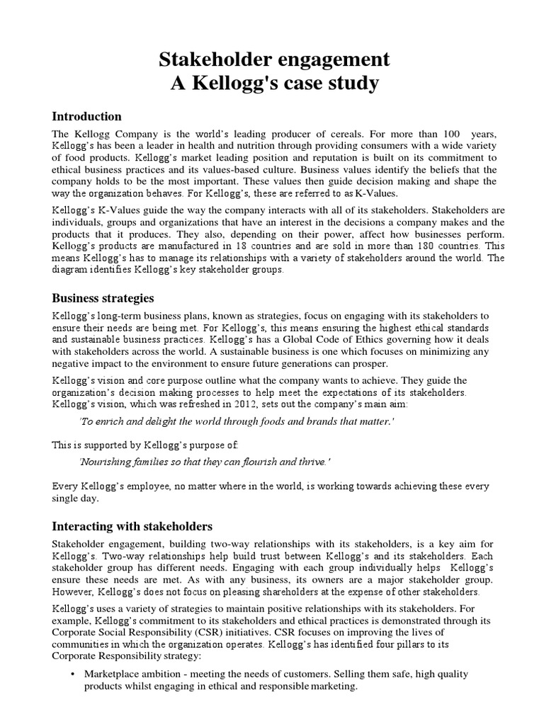 Stakeholder Management Case Study | Corporate Social Responsibility ...