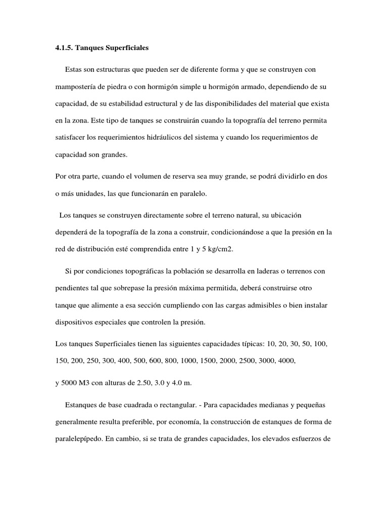 Tanques Superficial y Elevado | PDF | Tanques | Bomba