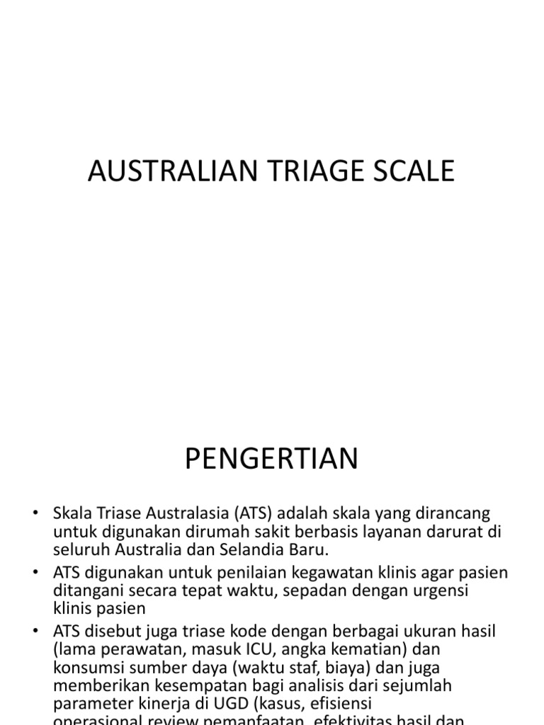 Australian Triage Scale | PDF