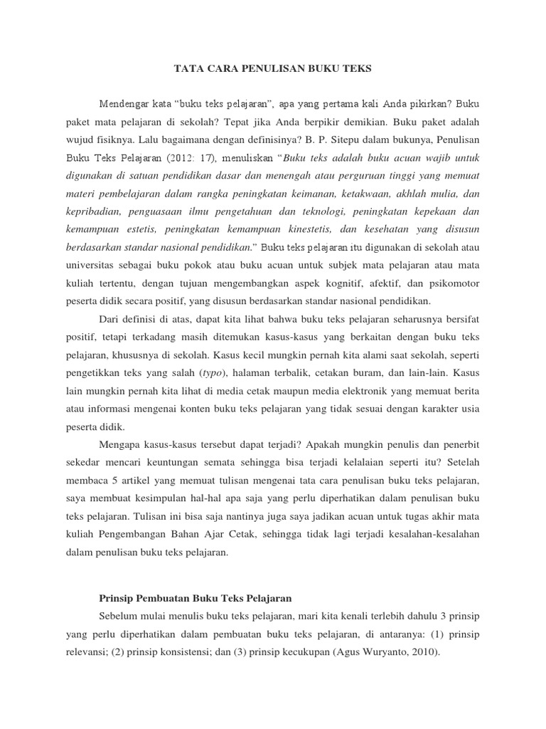 Panduan Penulisan Buku Teks Pelajaran | PDF | Karier & Perkembangan