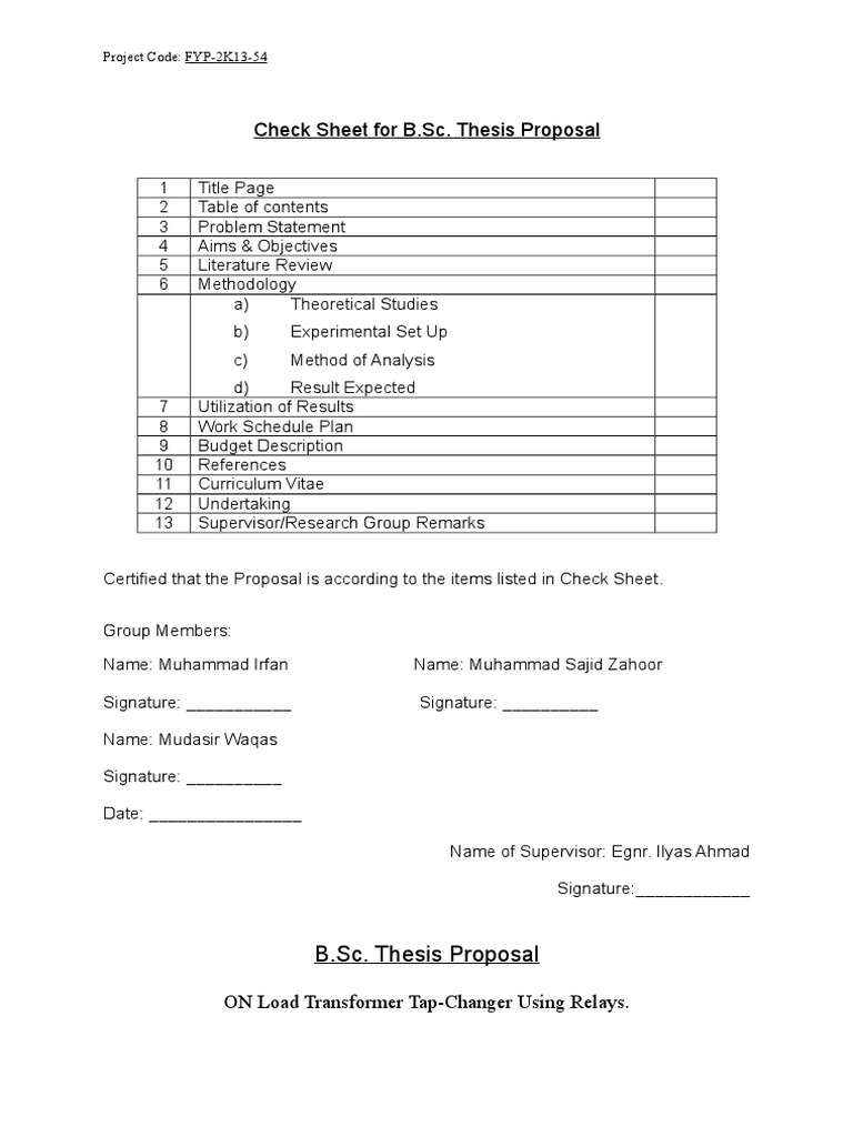 Format BSC ThesisProposal | PDF | Transformer | Data Compression