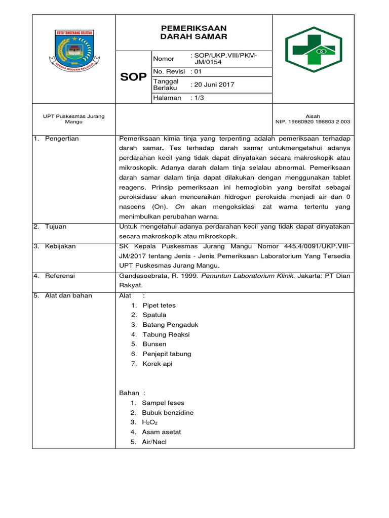 8.1.1.1 Darah Samar | PDF