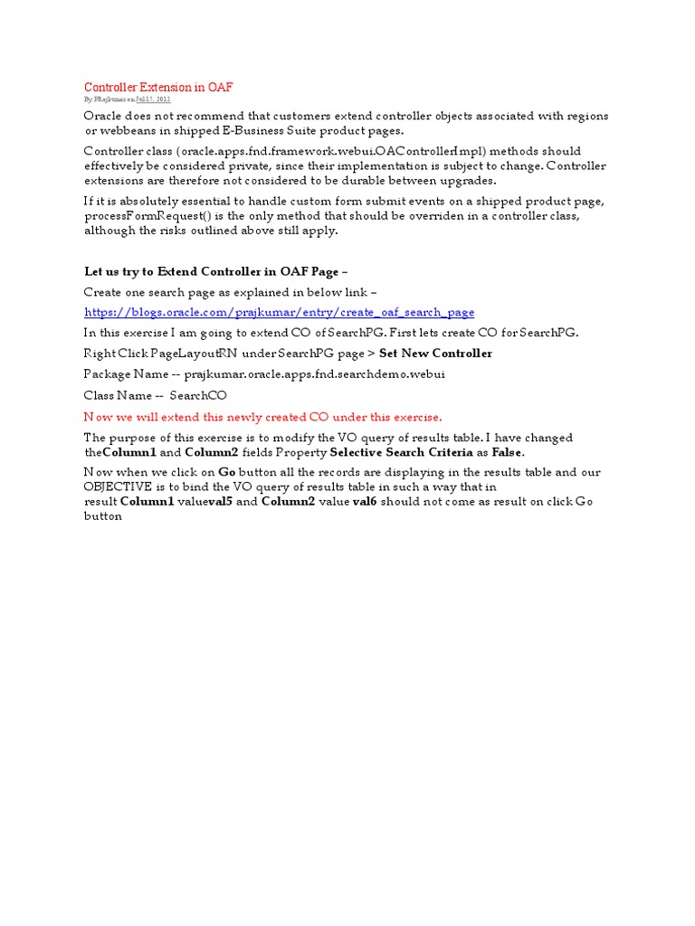 Controller Extension in OAF | PDF | Java (Programming Language) | Web Application