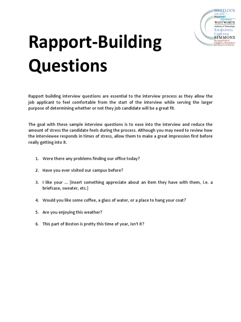 Rapport Building PDF | PDF