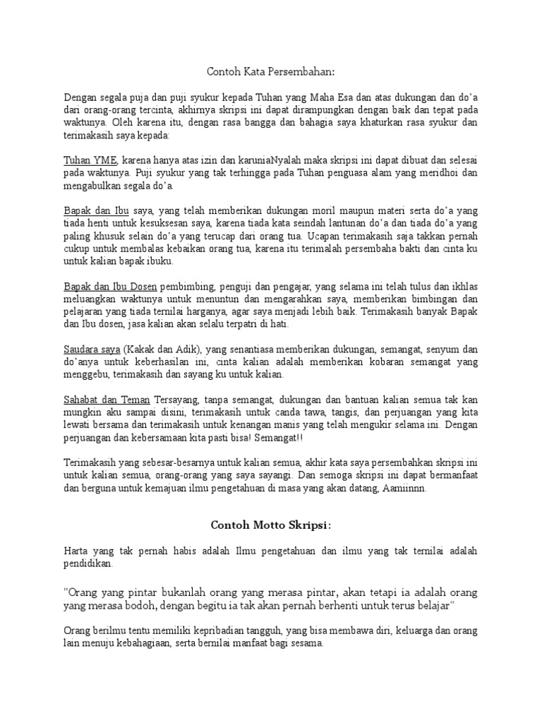 Contoh Kata Persembahan | PDF
