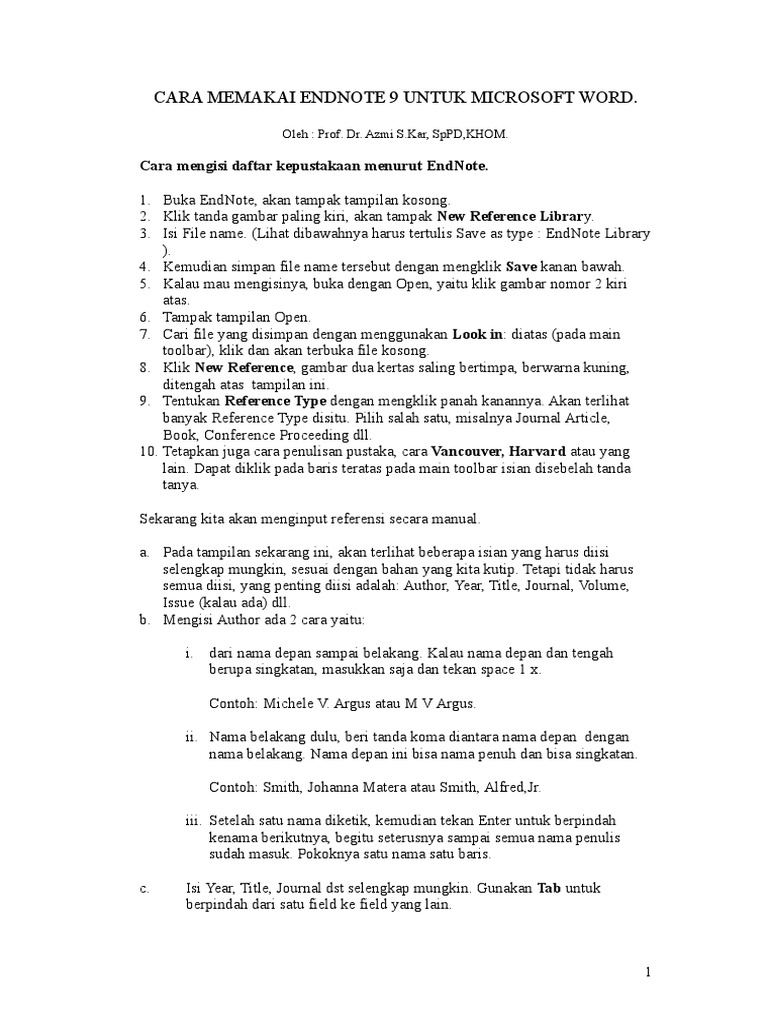 Tutorial EndNote 9. | PDF