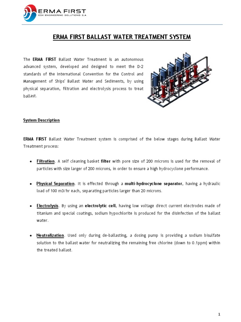 Erma First Ballast Water Treatment System PDF | PDF | Chemical Substances | Chemistry