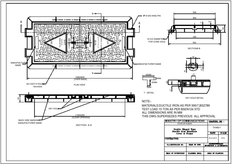 Handhole Cover Drawing-Model | PDF | Building Materials | Nature