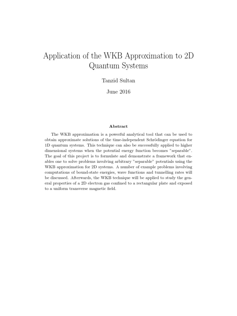 WKB Approximation | PDF | Wave Function | Mathematical Physics