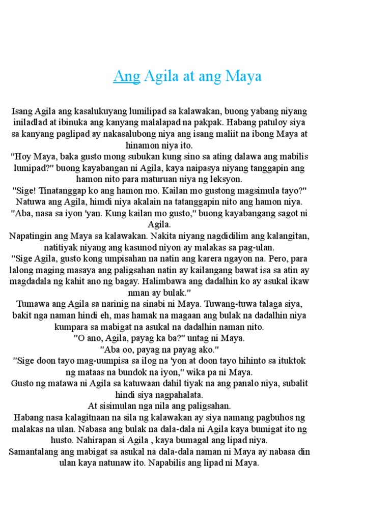 Ang Agila at Ang Maya | PDF