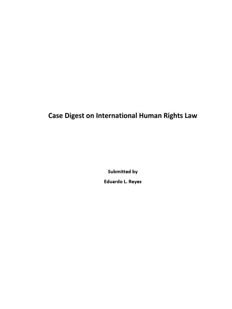 Human Rights Case Digests | Download Free PDF | European Convention On Human Rights | Lawsuit