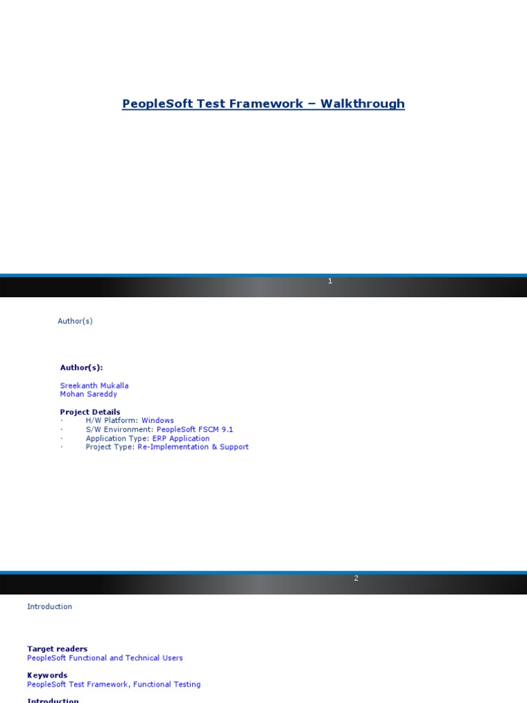 Peoplesoft Test Framework Walkthrough Pdf Command Line Interface Internet Explorer