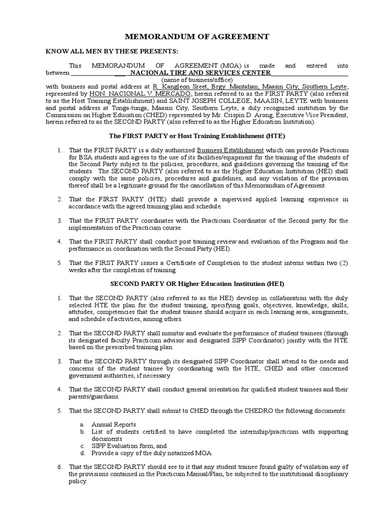 Moa | PDF | Internship | Job Hunting