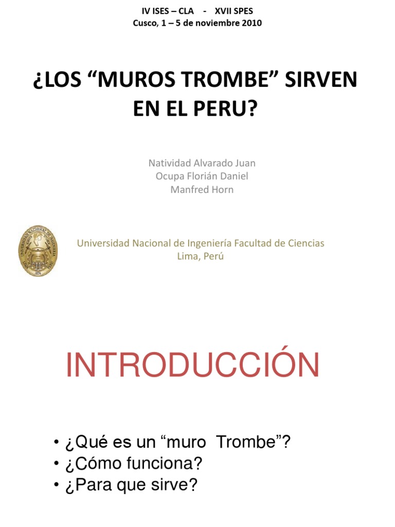 Muros de Trombe PDF | PDF | Luz de sol | Energía solar