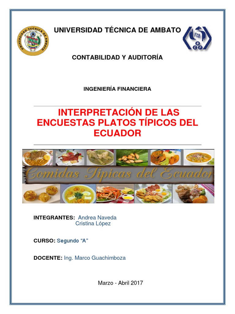 Encuesta Platos Tipicos | Cocina occidental | Comida y vino