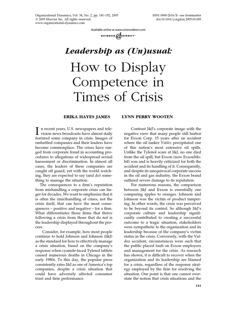 Crisis Leadership Competencies Explained | PDF | Crisis Management ...