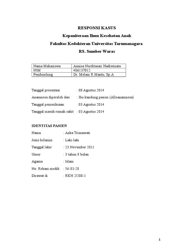 Responsi ICHA Kejang Demam | PDF | Kesehatan Holistik