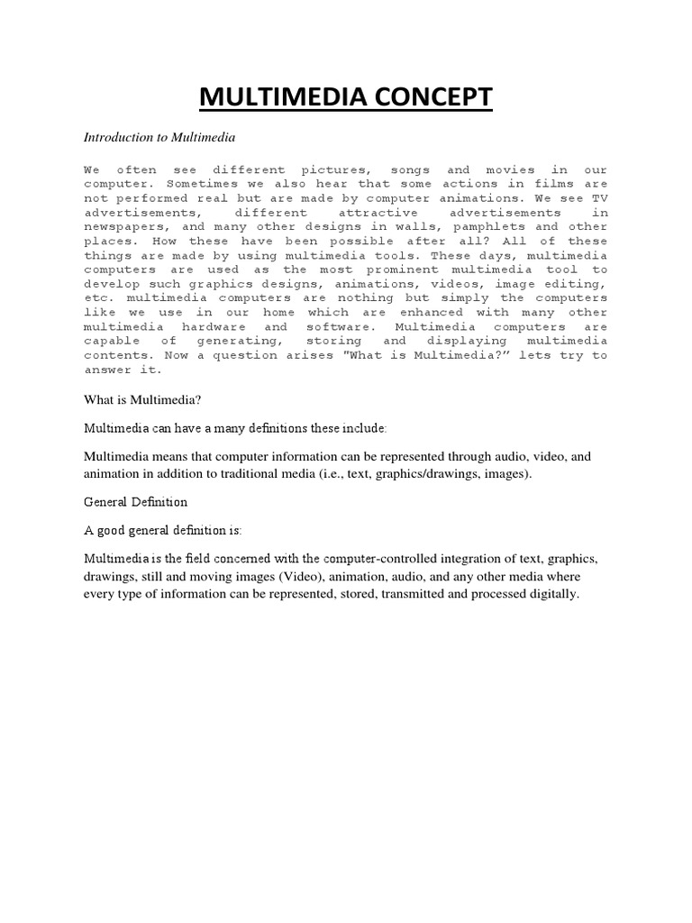 Introduction To Multimedia | PDF | Adobe Flash | Multimedia