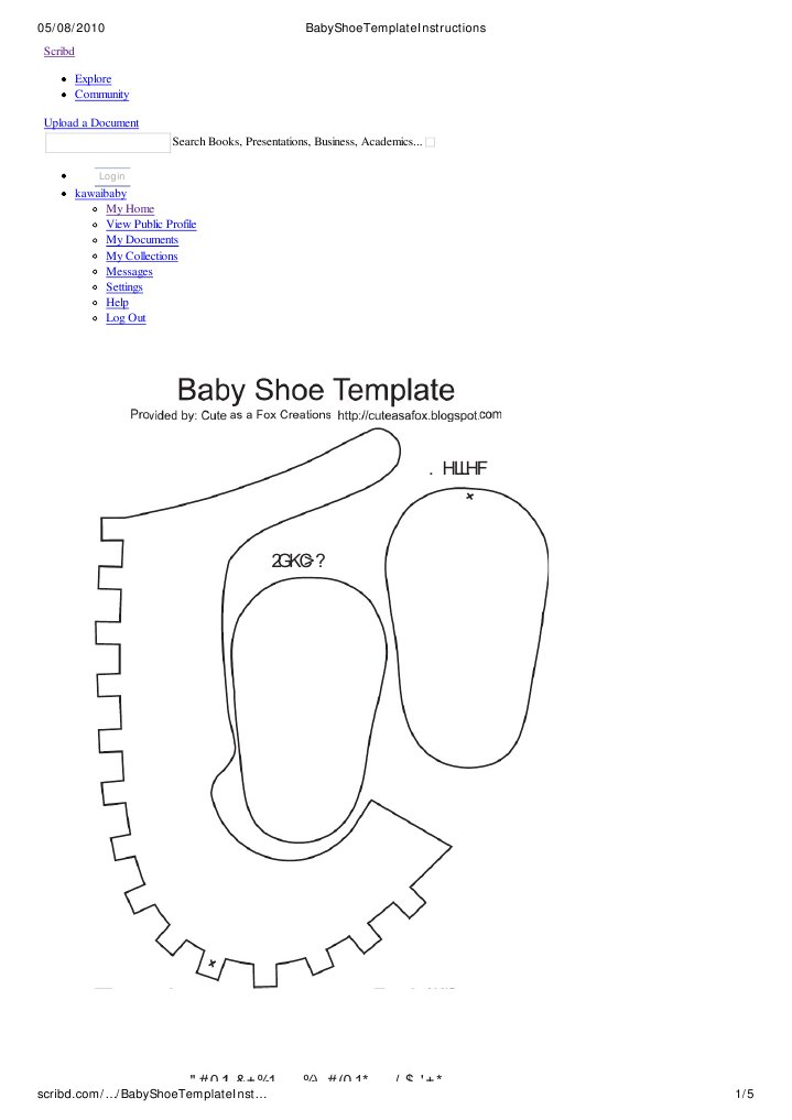 Paper Baby Shoe Pattern