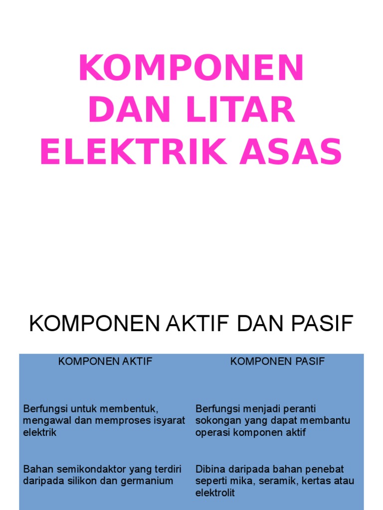 Komponen Dan Litar Elektrik Asas | PDF