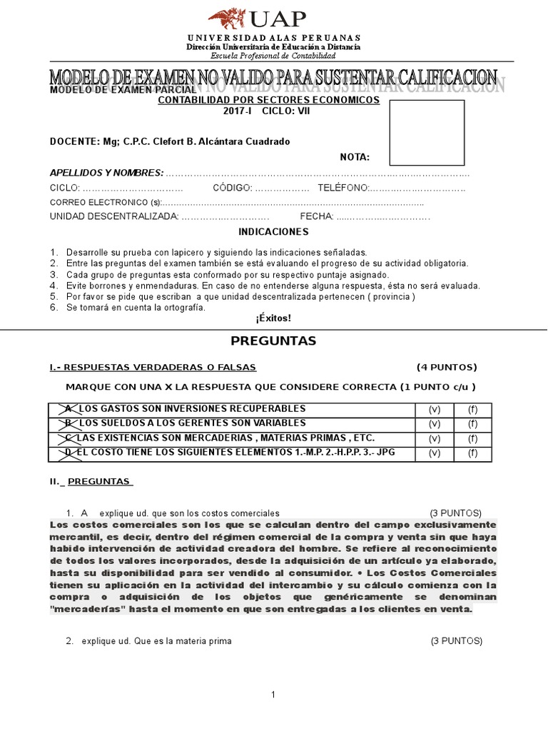 1 Modelo de Examen Parcial