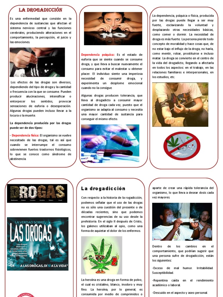 Triptico Drogas | PDF | La dependencia de sustancias | Heroína