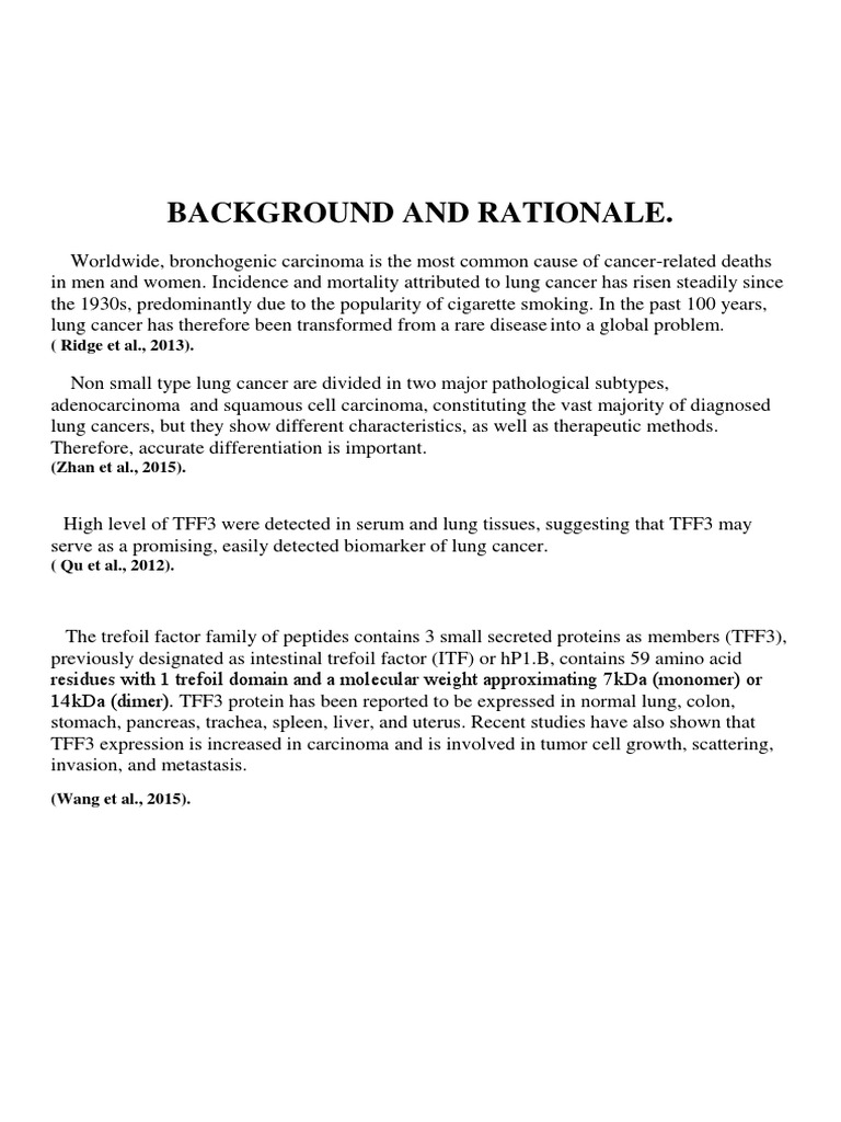 Background and Rationale.: (Ridge Et Al., 2013) | PDF