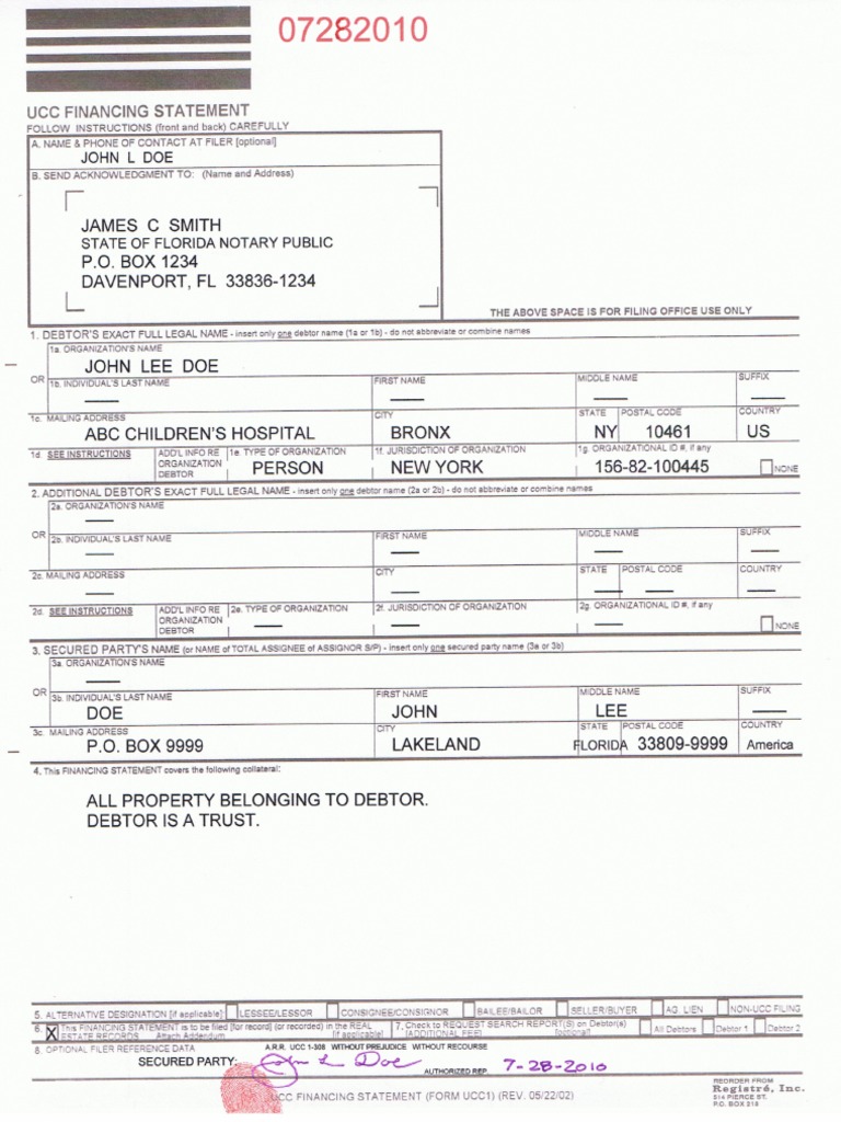 Sample Ucc 1 Property List PDF | PDF