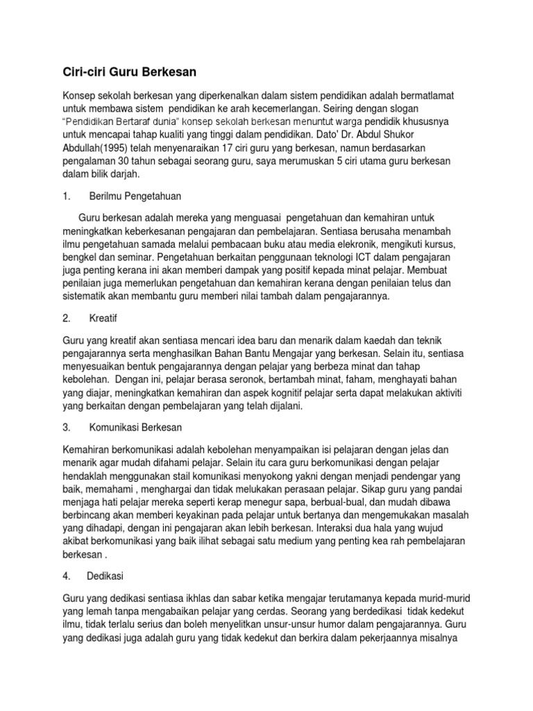 Ciri Guru Efektif | PDF