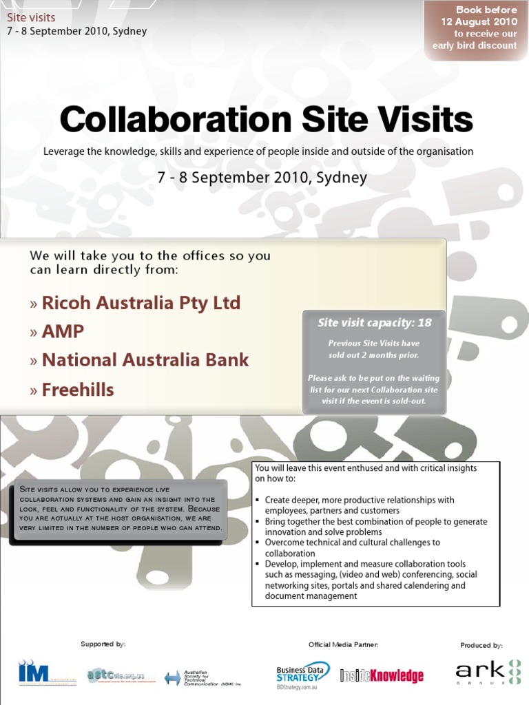 Collaboration Site Visits | PDF | Collaboration | Knowledge Management