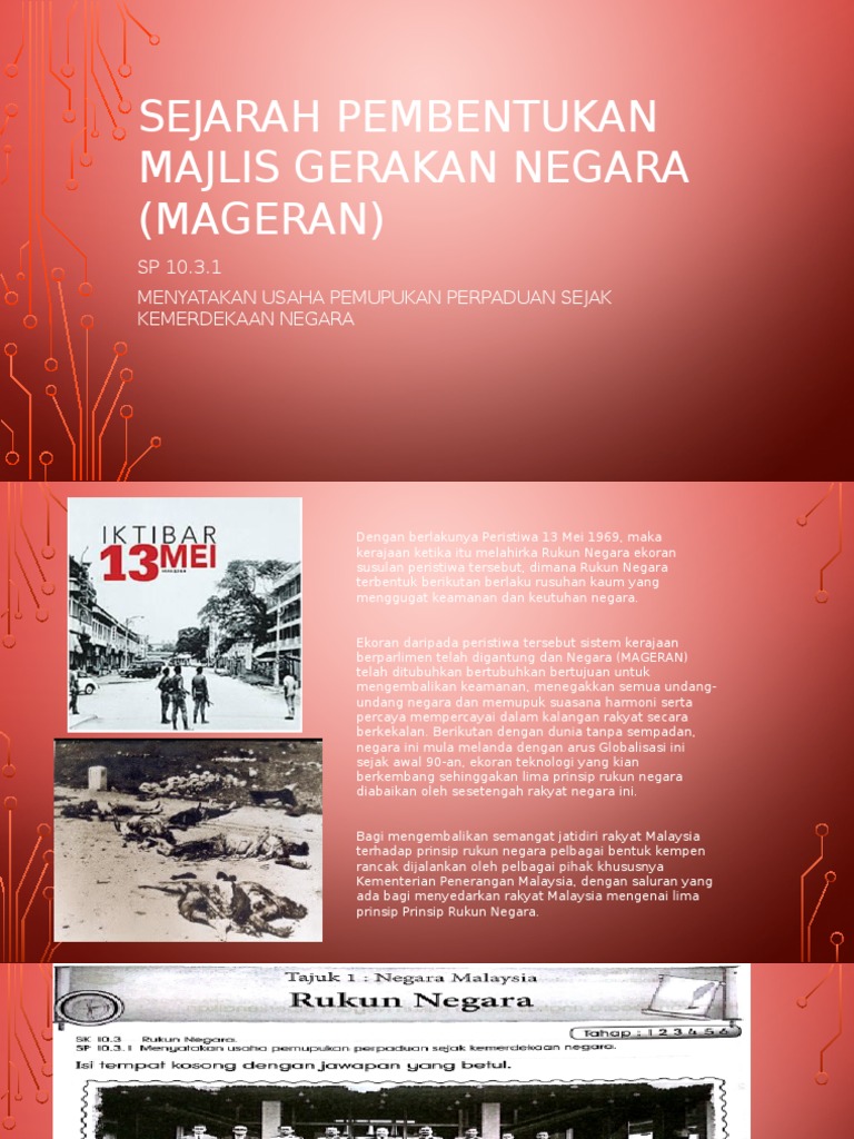 Sejarah Pembentukan Majlis Gerakan Negara (Mageran) | PDF