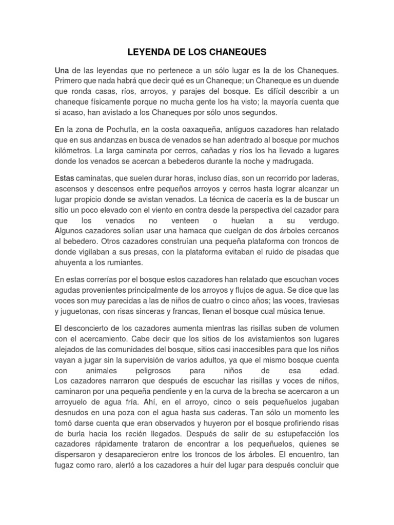 Leyenda de Los Chaneques | PDF | Ocio | Naturaleza