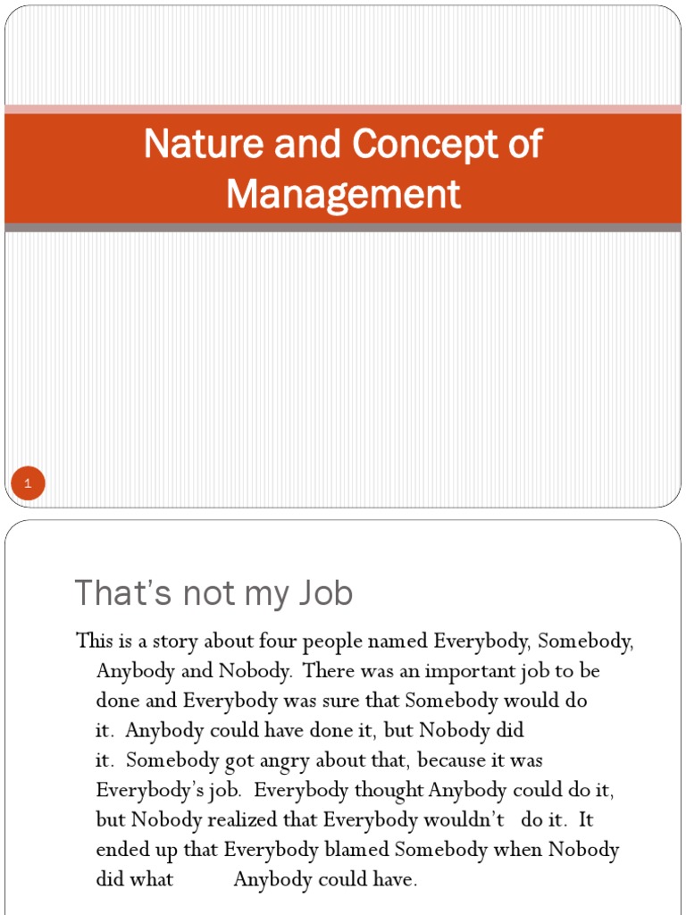 Chapter 1 - Nature and Concept of Management | PDF | Goal | Resource