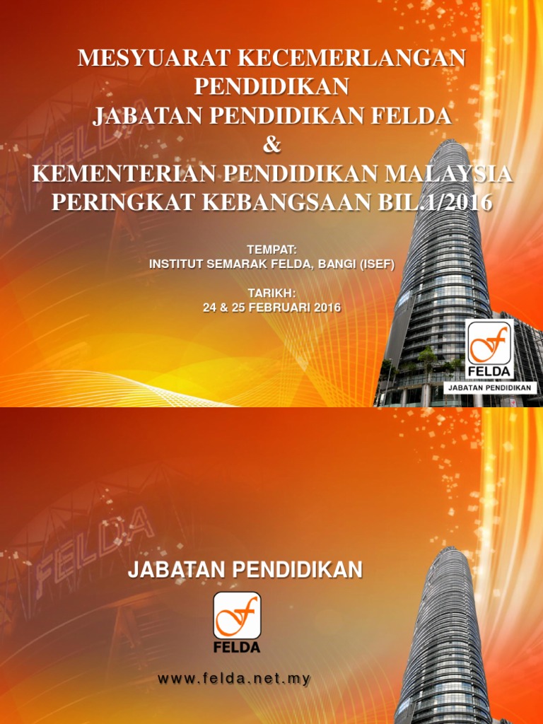 Mesyuarat Pendidikan FELDA 2016 | PDF