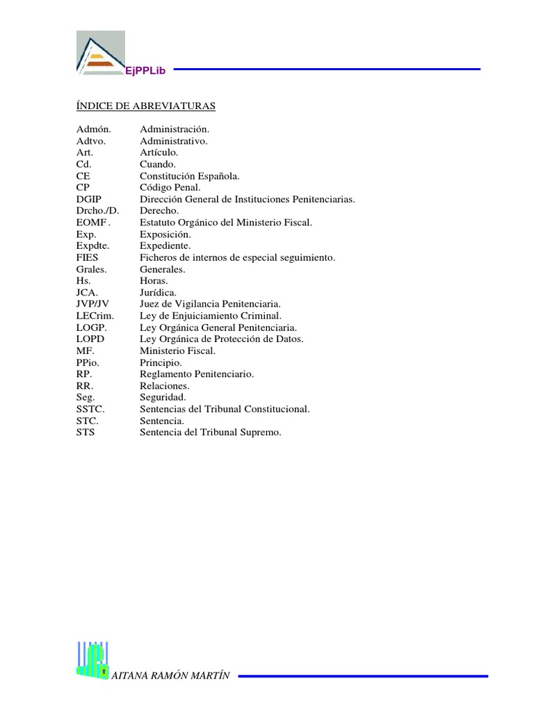 Índice de Abreviaturas