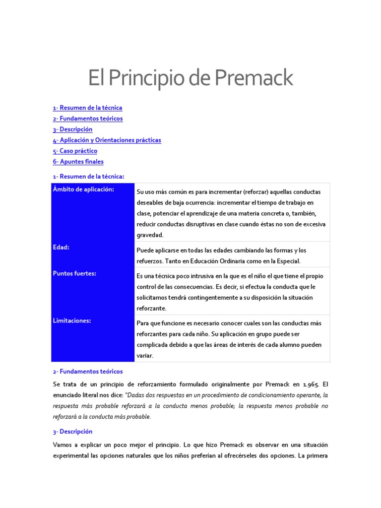 El Principio de Premack | Comportamiento | Teoría