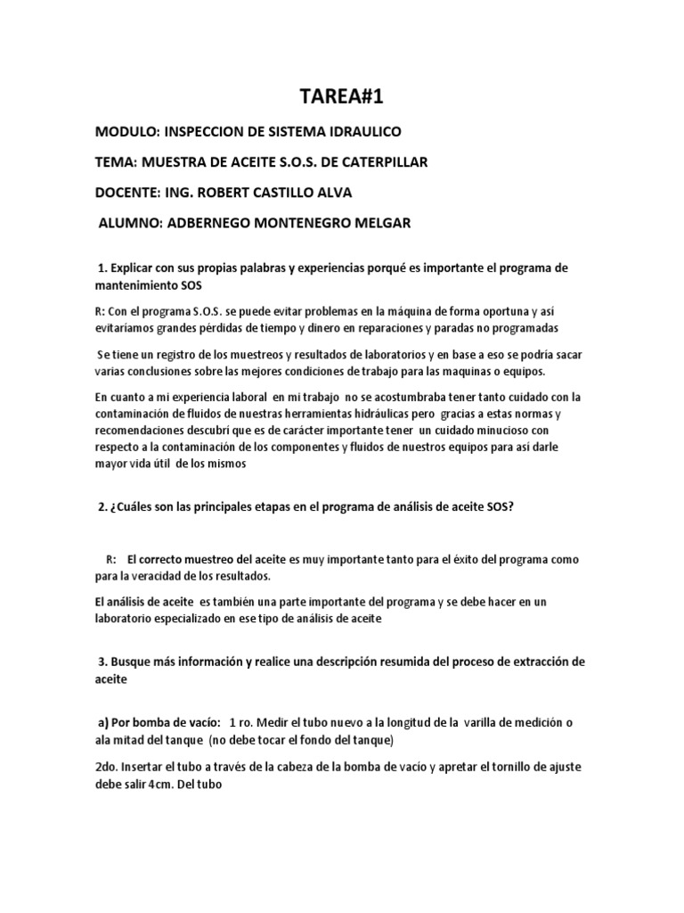 De Caterpillar Sos Muestreo | PDF | Bomba | Muestreo (Estadísticas)