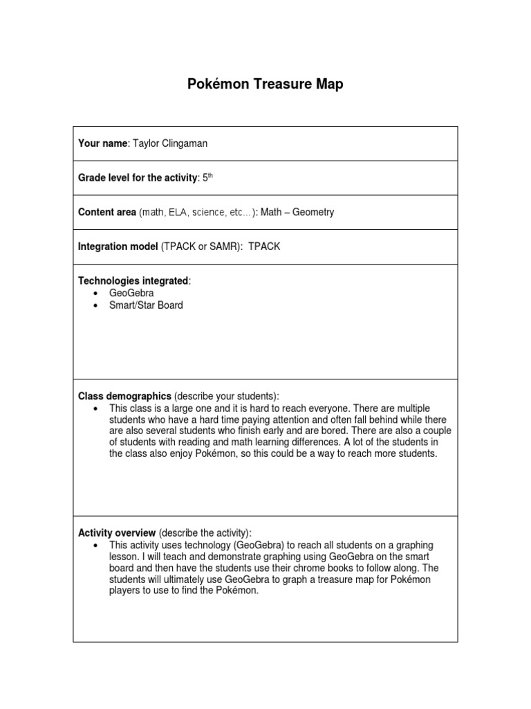 Pokemon Treasure Map | PDF | Cartesian Coordinate System | Teaching ...