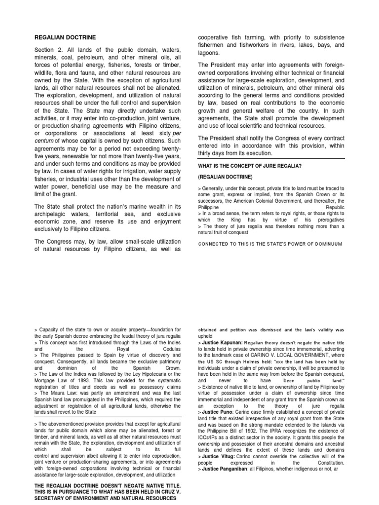 Regalian Doctrine | Property | Philippines