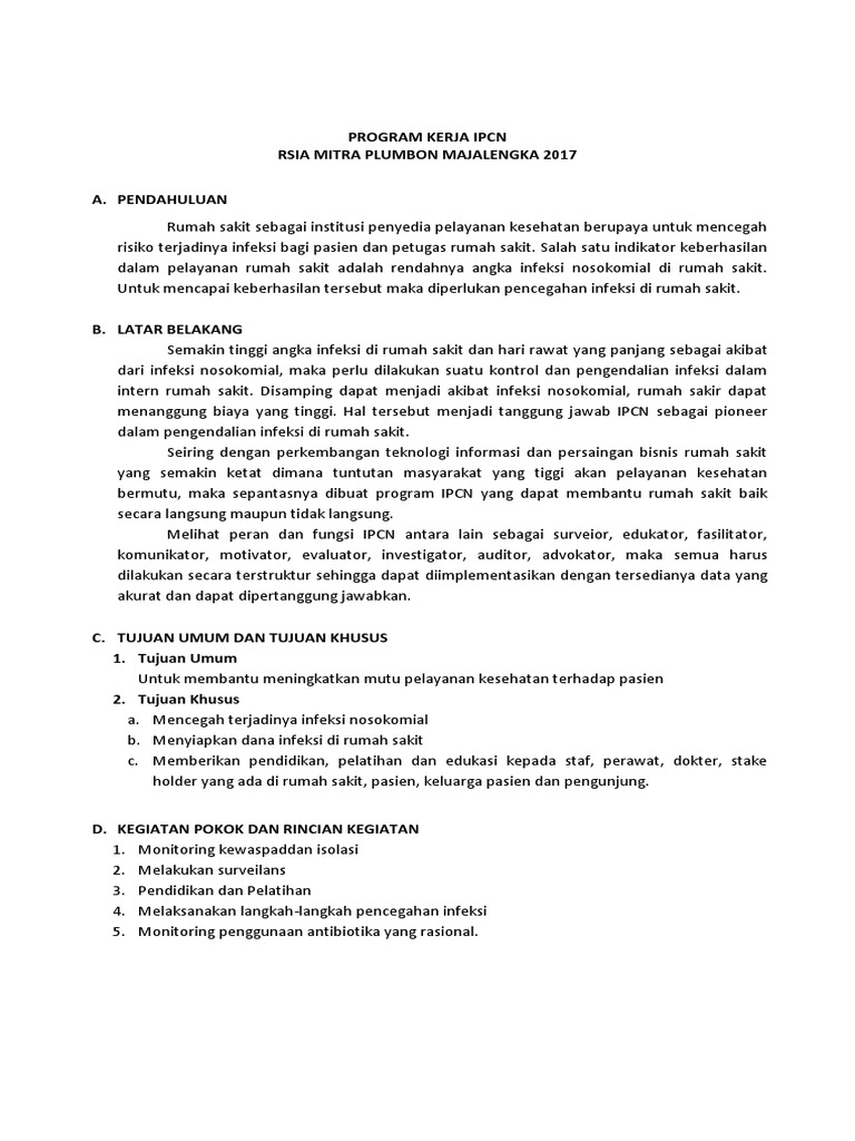 1 3 Draft Program Kerja Ipcn | PDF