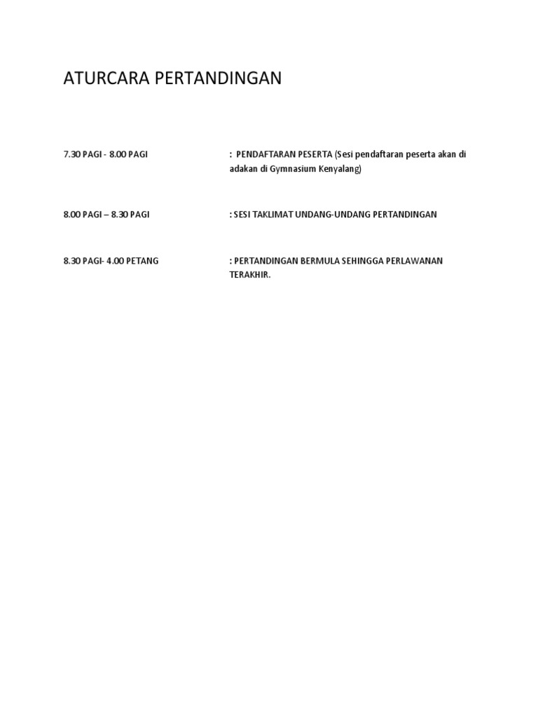 Aturcara Pertandingan | PDF